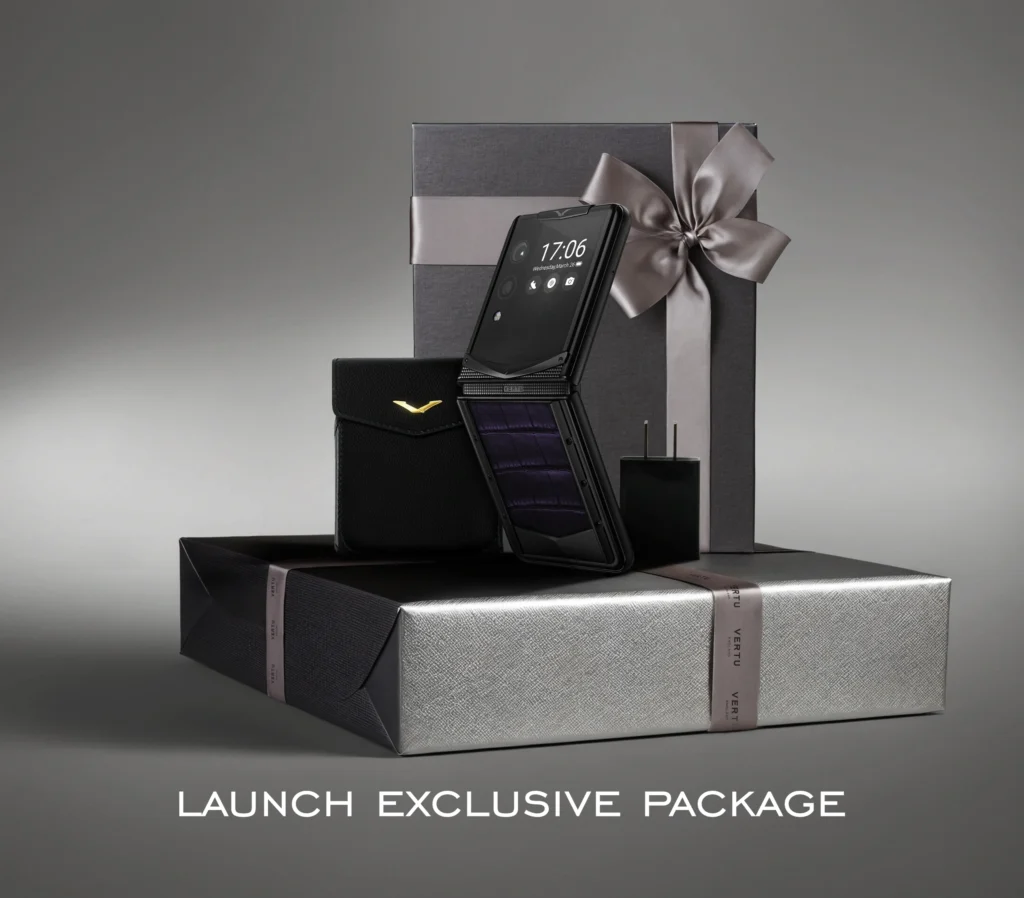 Vertu Quantum Flip Alligator Navy Blue | Official Vertu